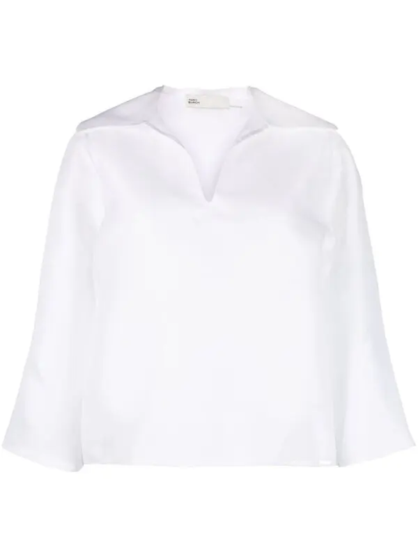 Tory Burch Spread-collar Silk Shirt