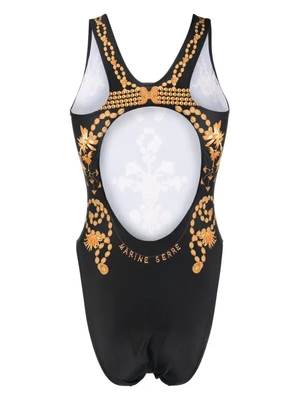 MARINE SERRE Ornament Print Swimsuit