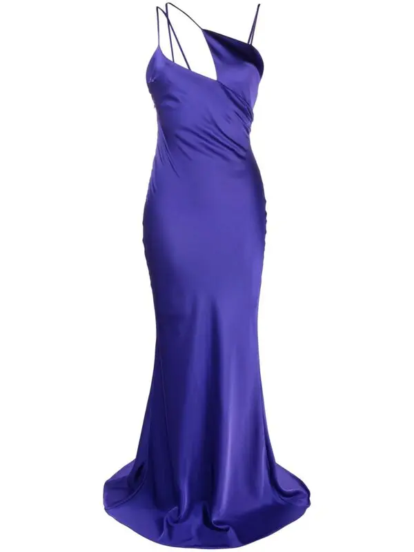 Attico Melva Asymmetric Gown - Purple