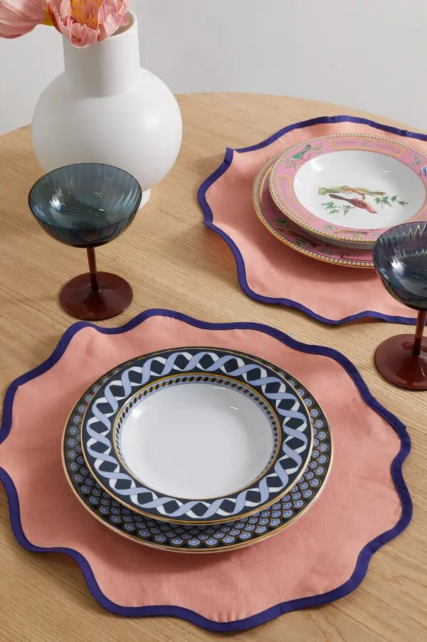 La DoubleJ Set Of Two Gold-plated Porcelain Soup And Dinner Plates