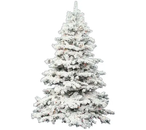 VICKERMAN 4.5' Flocked Alaskan Pine Artificial Hristmas Tree - One-color