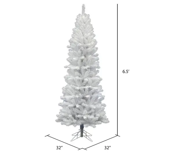 VICKERMAN White Salem Pencil Pine Artificial Ch Ristmas Tree