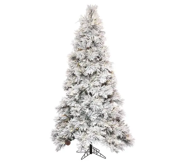 VICKERMAN 9' Flocked Atka Pencil Artificial Chr Istmas Tree Ww - One-color