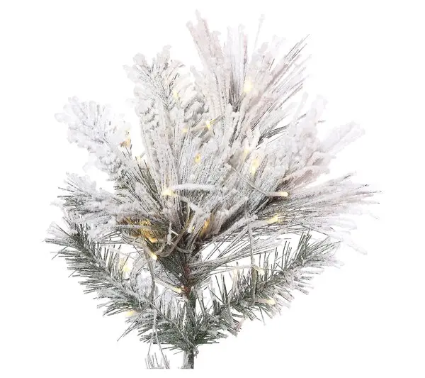 VICKERMAN 9' Flocked Atka Pencil Artificial Chr Istmas Tree Ww