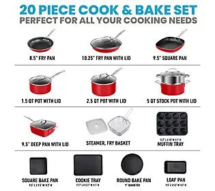 GRANITESTONE 20pc Non-stick Cookware And Bakewa E Set