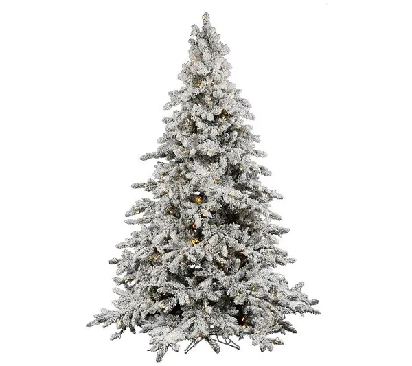 VICKERMAN 7.5' Flocked Utica Fir Artificial Chr Stmas Tree, Ww - One-color