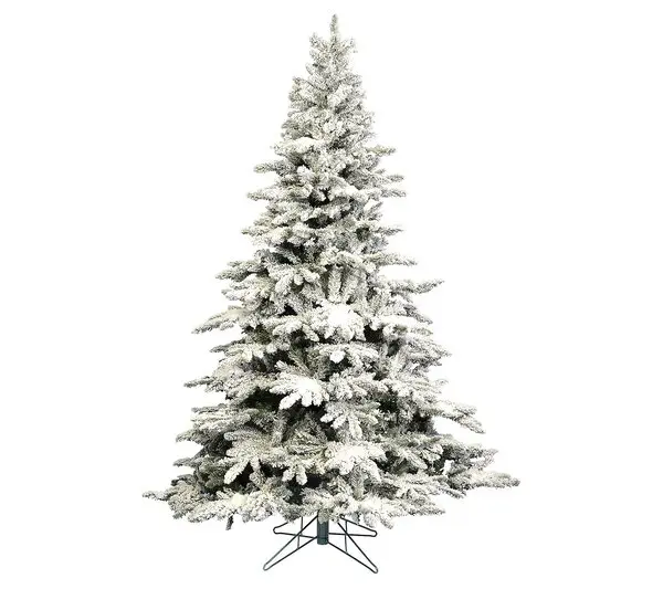 VICKERMAN 7.5' Flocked Utica Fir Artificial Chr Stmas Tree, U - One-color
