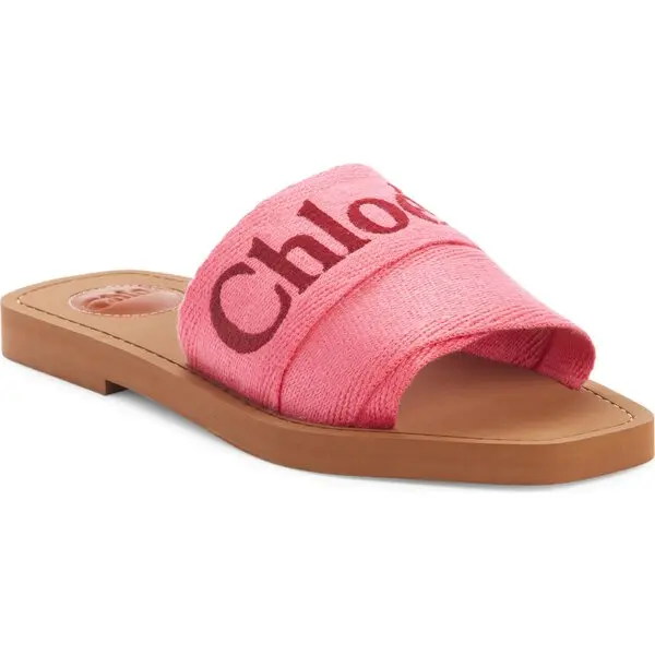 Chloé Woody Slide Sandal - Pink/red