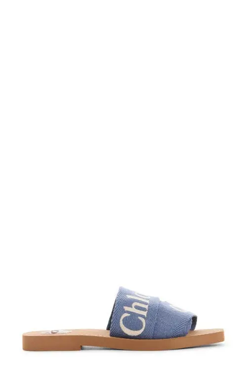 Chloé Woody Slide Sandal - Surfing Blue