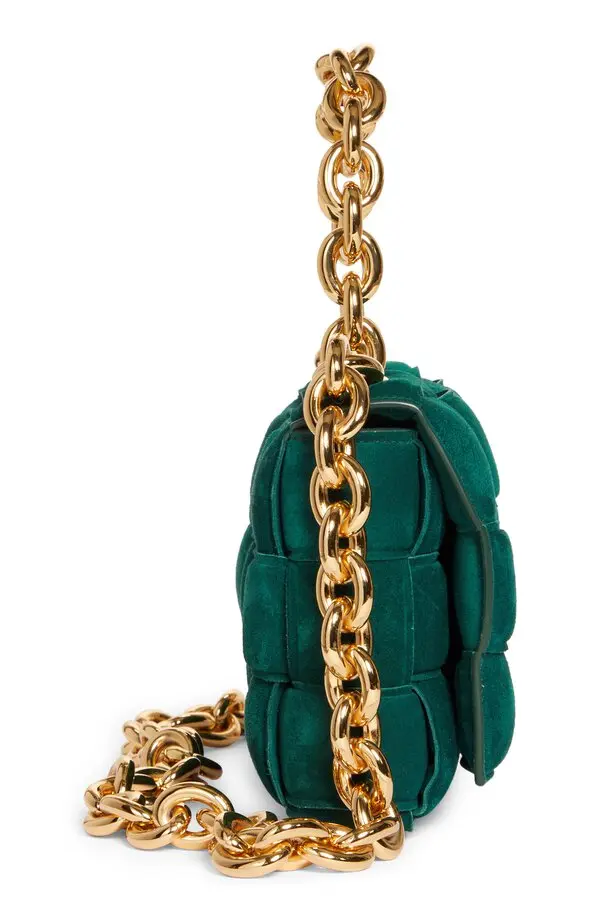 Bottega Veneta Chain Cassette Suede Crossbody Bag