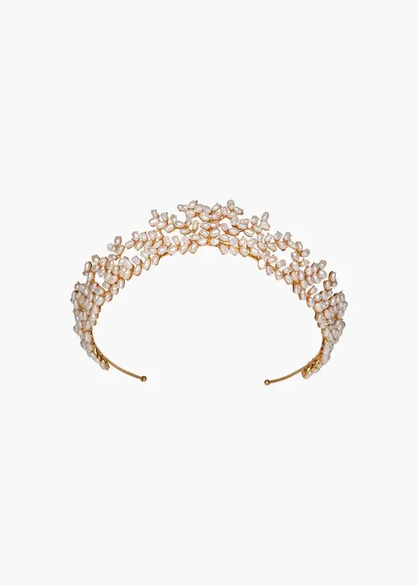 JENNIFER BEHR Sierra Tiara - Pearl Gold