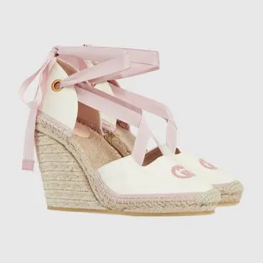 Gucci Espadrille With Ribbon Tie Nylon