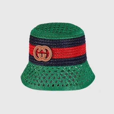 Gucci Raffia-effect Viscose Bucket Hat