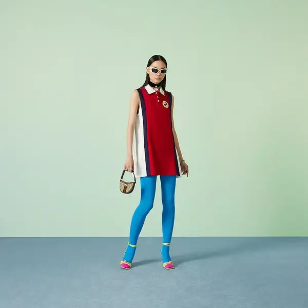 Gucci Technical Jersey Polo Dress - Red | Editorialist