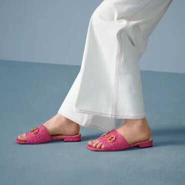 Gucci Horsebit Slide Sandal Fabric