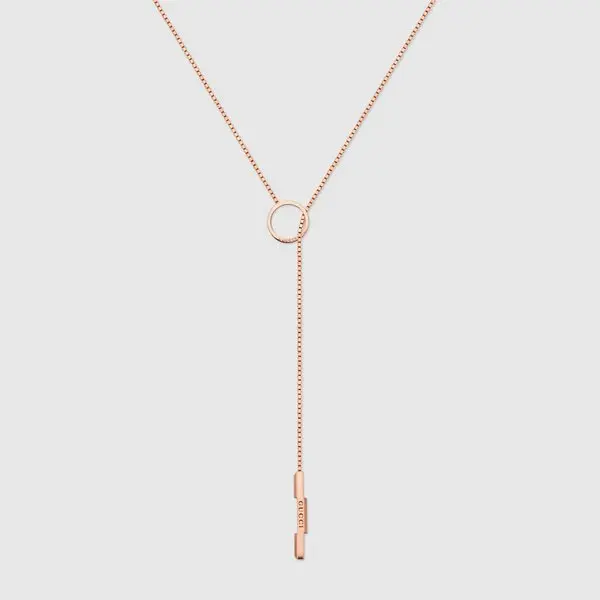 Gucci Link To Love 18k Lariat Necklace - Rose Gold