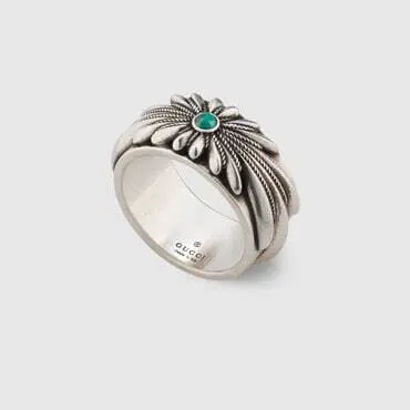Gucci Interlocking G Engraved Flower Ring