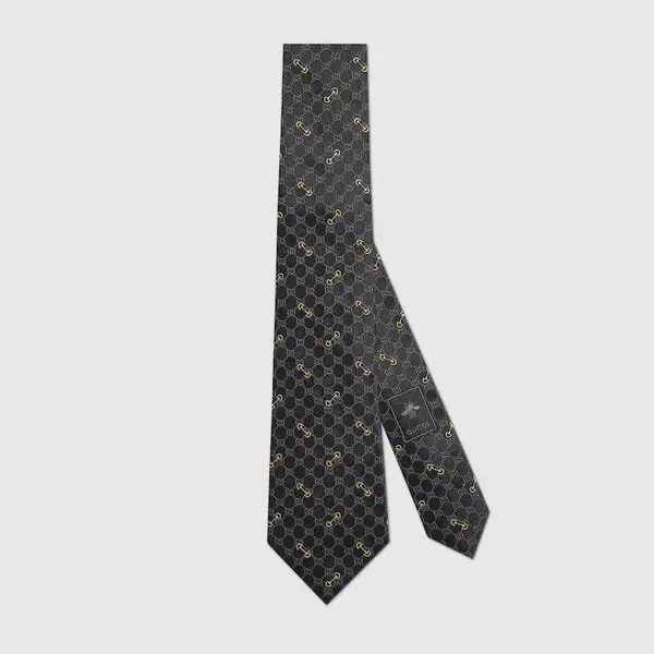 Gucci Gg Silk Jacquard Tie - Black