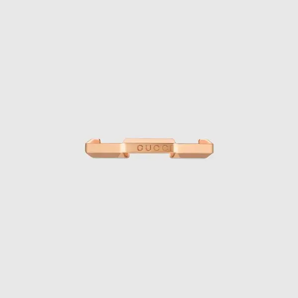 Gucci Link To Love 18k Mirrored Ring - Rose Gold