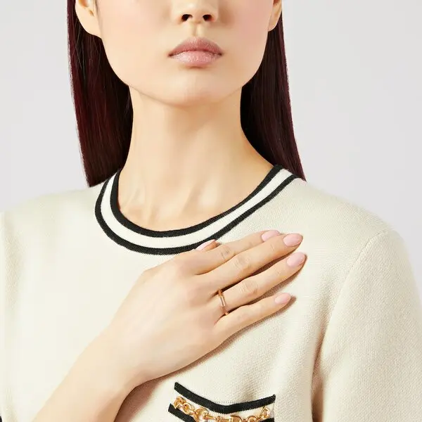 Gucci Link To Love 18k Mirrored Ring - Rose Gold