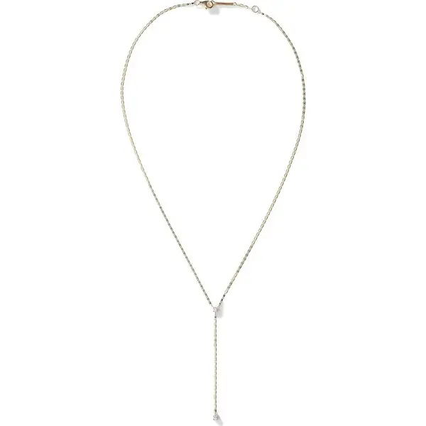 Lana Jewelry 14k Gold Solo Petite Malibu Lariat Necklace With Diamonds - Yellow