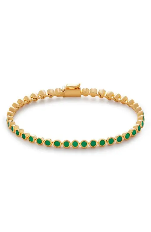 Monica Vinader Essential Stone Tennis Bracelet - 18ct Gold Vermeil/green Onyx
