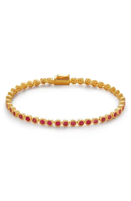 Monica Vinader Essential Stone Tennis Bracelet - 18ct Gold Vermeil/pink Quartz