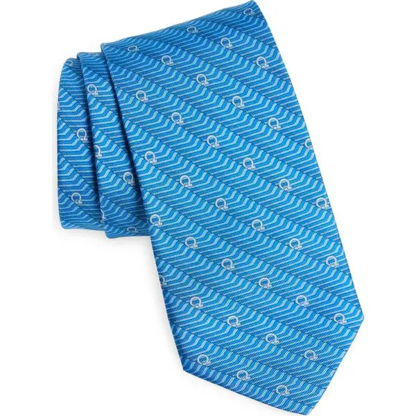 FERRAGAMO Sogno Silk Tie - F.azzurro