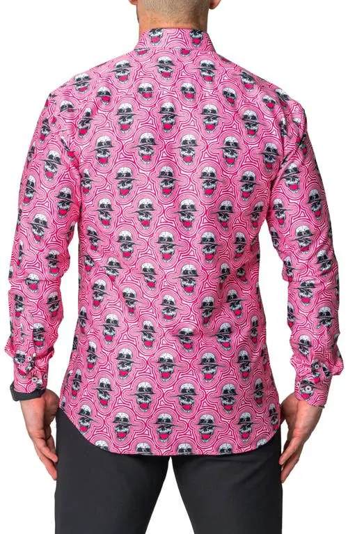 MACEOO Fibonacci Skull Sonic Regular Fit Cotton Blend Button-up Shirt