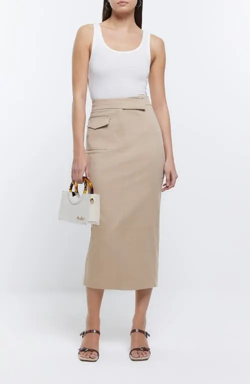 RIVER ISLAND Utility Midi Pencil Skirt