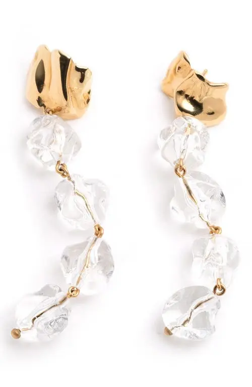STERLING KING Lucite® Drip Drop Earrings - Gold