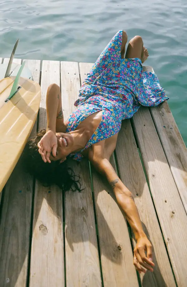 Billabong Let'S Hang Floral Halter Wrap Maxi Dress In Seaside - 25% Off |  Editorialist