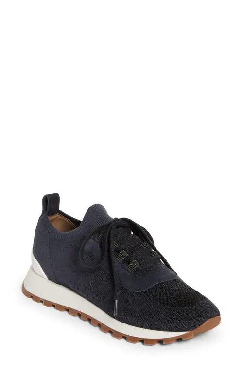 Brunello Cucinelli Monili Knit Lace-up Sneakers