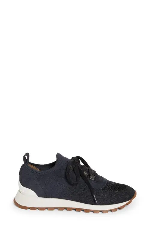 Brunello Cucinelli Monili Knit Lace-up Sneakers