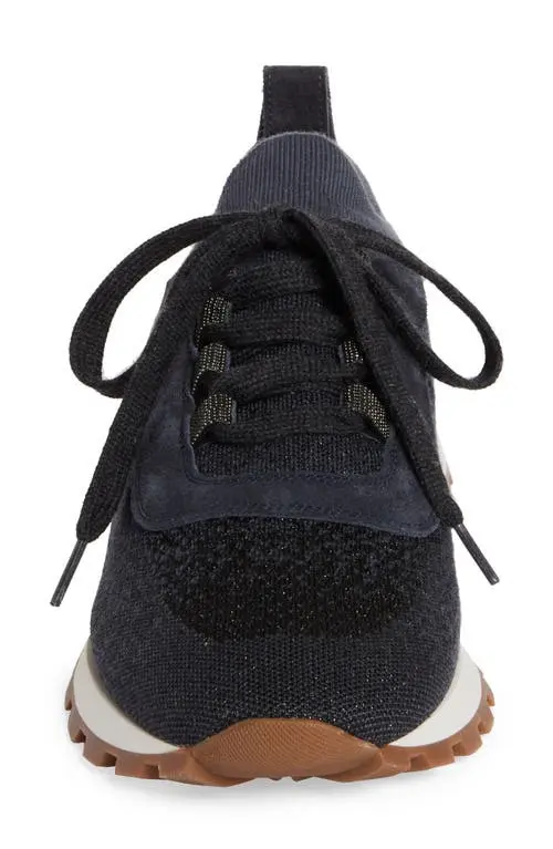 Brunello Cucinelli Monili Knit Lace-up Sneakers