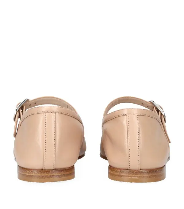 Le Monde Beryl Leather Mary Jane Ballet Flats - Beige