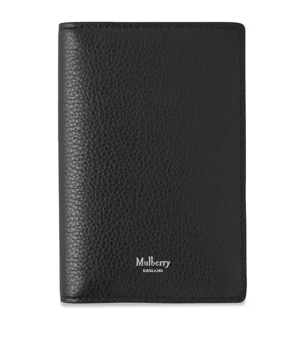 Mulberry Grained Leather Passport Holder - Black