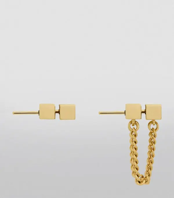 Saint Laurent Asymmetric Chain Earrings