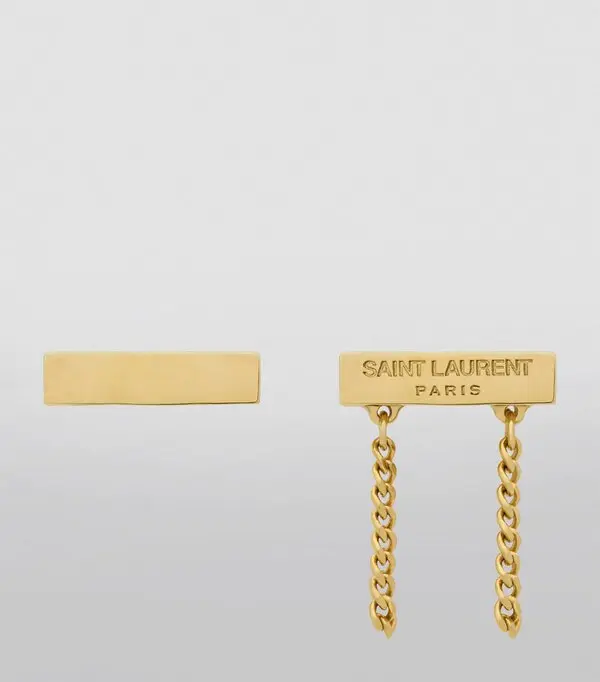 Saint Laurent Asymmetric Chain Earrings