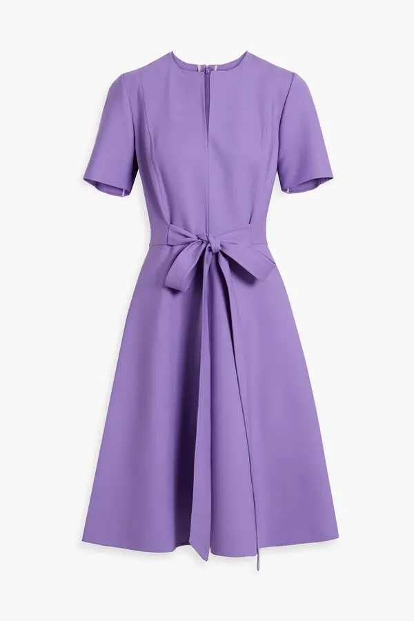 Oscar De La Renta Belted Ponte Dress In Lavender - 50% Off | Editorialist