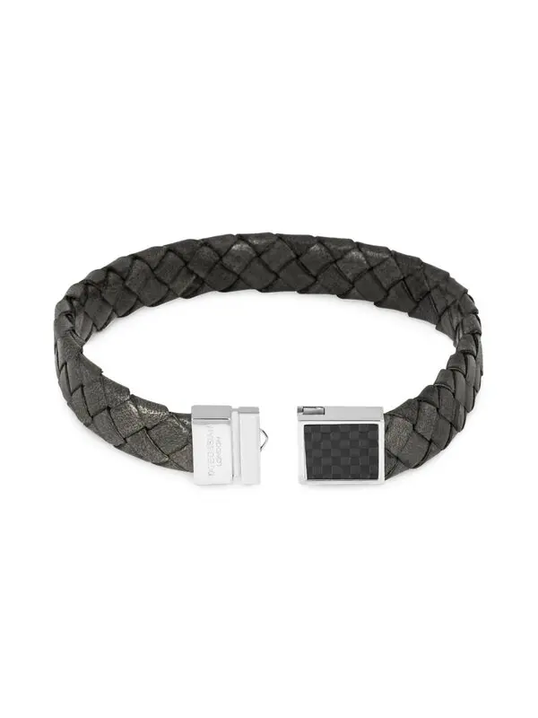 Tateossian Carbon Braided Leather Bracelet