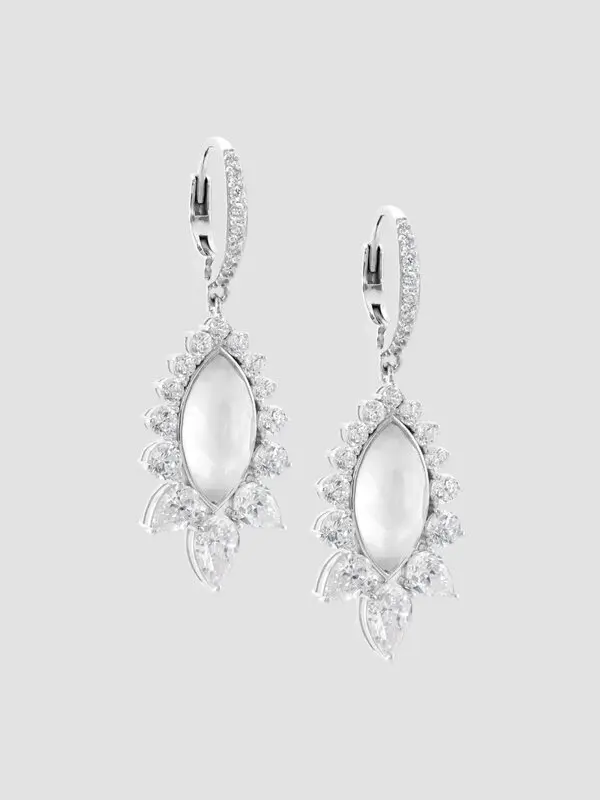 Adriana Orsini Taylor Navet Rhodium-plated & Cubic Zirconia Drop Earrings - Silver Crystal