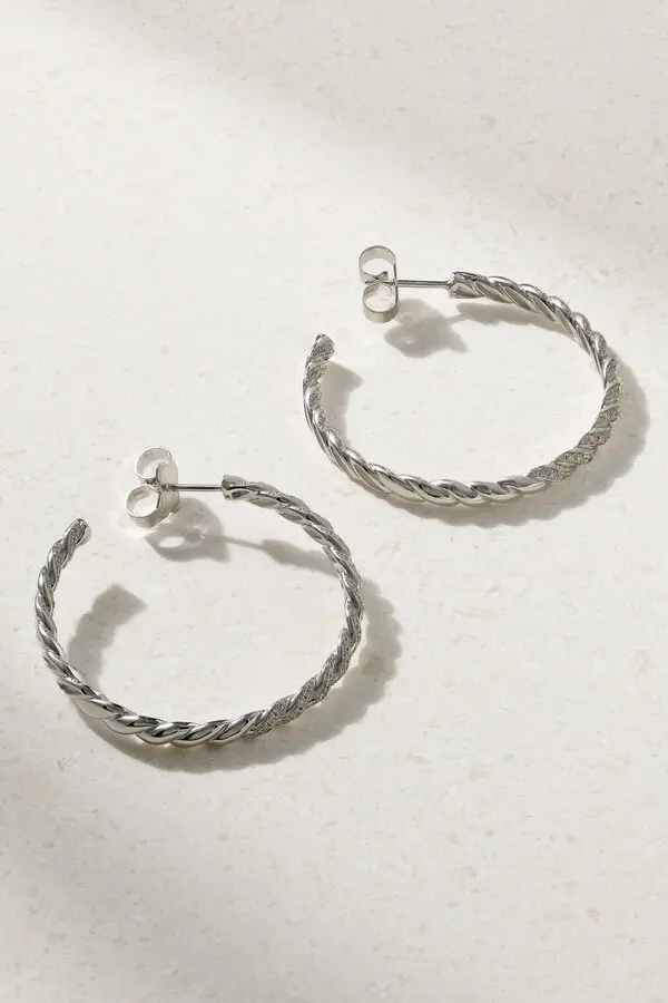David Yurman Pavéflex 18-karat White Diamond Hoop Earrings - Gold