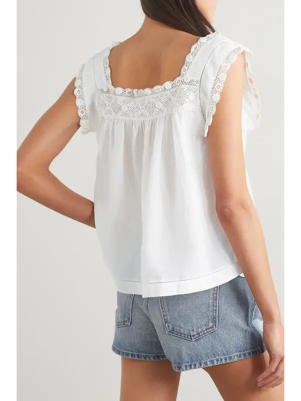 DÔEN - Aphra Crochet-Trimmed Top