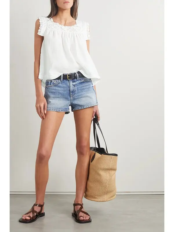 DÔEN Aphra Crochet-trimmed Top - White