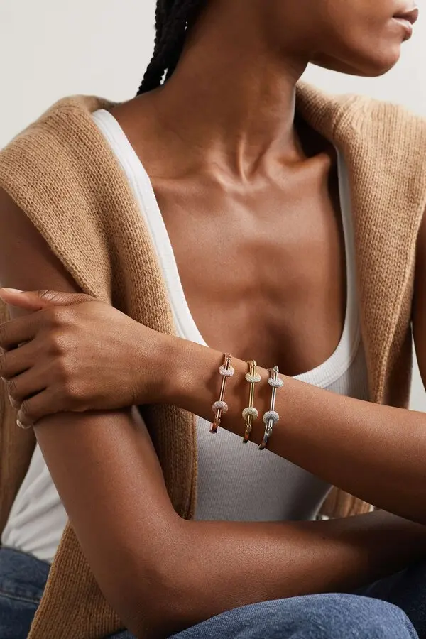 ANANYA Chakra Icon Rose Diamond, And Quartz Bangle