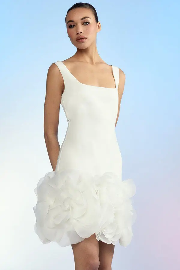 white ponte knit dress Hope & Henry - Girls A-Line Ponte Knit Dress