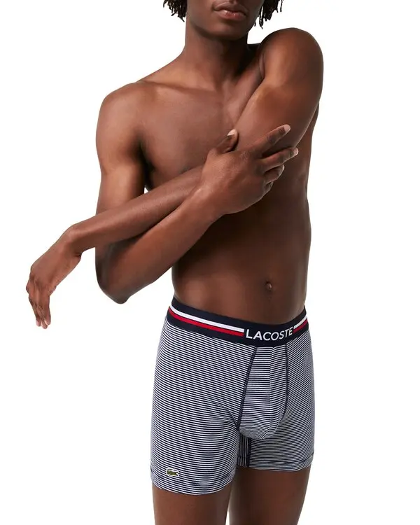 Lacoste Cotton Stretch Jersey Long Boxer Briefs, Pack Of 3
