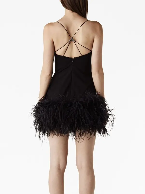 Attico Fujiko Feather-trim Minidress
