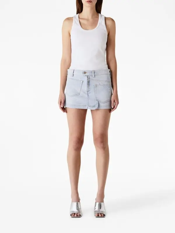 Attico Abra Denim Mini Skirt